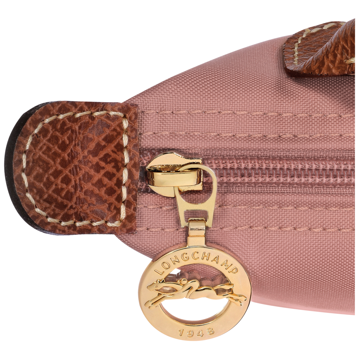Buy Longchamp Le Pliage Original Pouch with handle Pink Tea in Saudi Arabia
